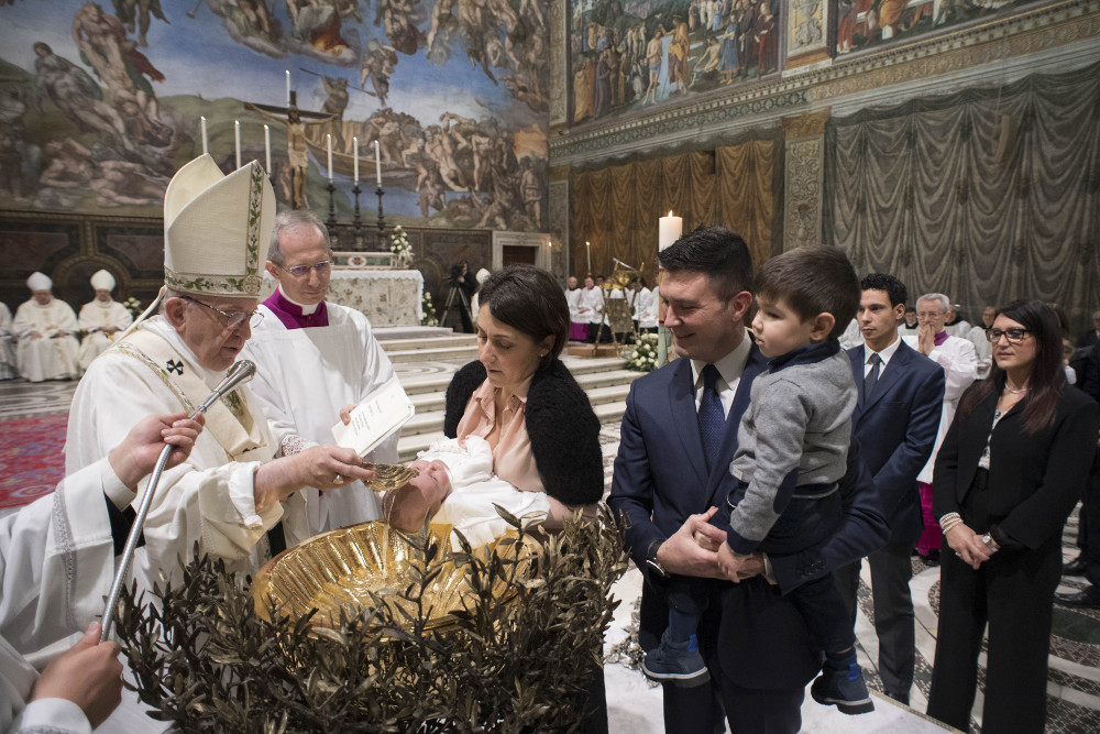 Reborn in baptism, Christians are called to live like Christ, pope says ...