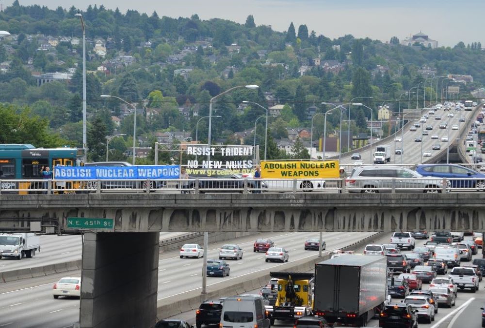 With billboards and boats, Catholics protest Seattle-area atomic ...