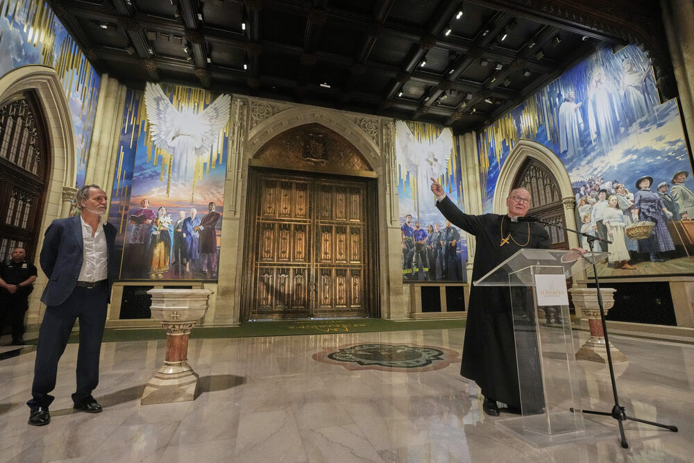 A massive mural honoring NYC immigrants now fills the entrance to St ...
