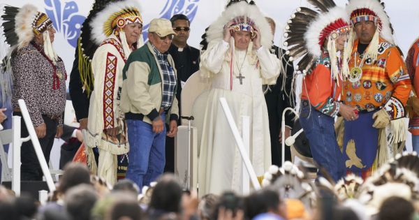 Pope in headdress stirs deep emotions in Indian Country | National ...