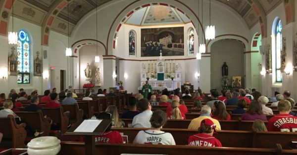 'Nats Mass' packs the pews (and then the stands) | National Catholic ...