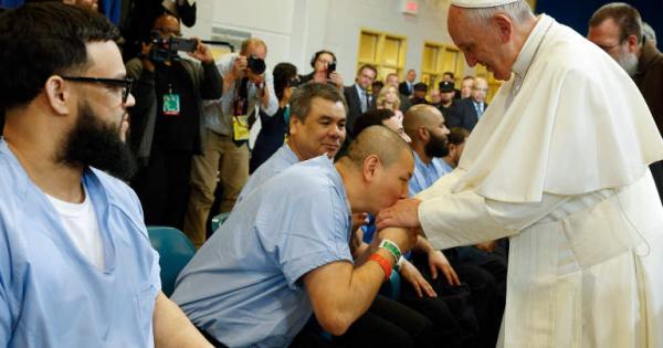 Visiting prison, pope says all people need forgiveness, cleansing ...
