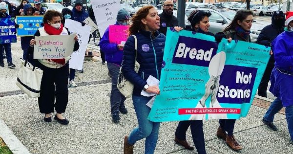 As Catholic bishops gather, so do protesters on right and left ...