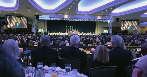 Trump at prayer breakfast says US 'strengthened by the power of prayer ...